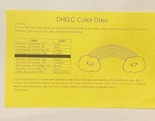 Color Week | Doris Hoffman Early Learning Center